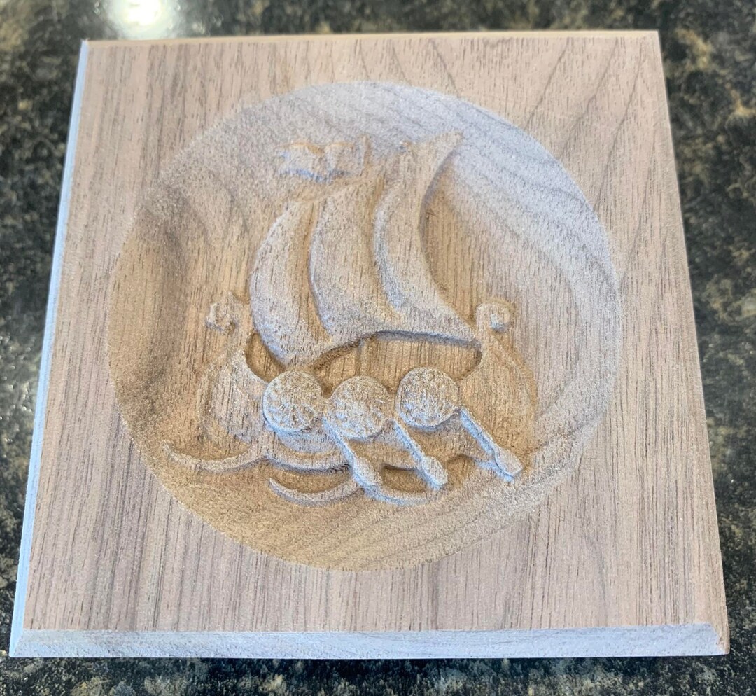Viking Boat 1 Engraving Trim Wood Corner Trim Block Door - Etsy