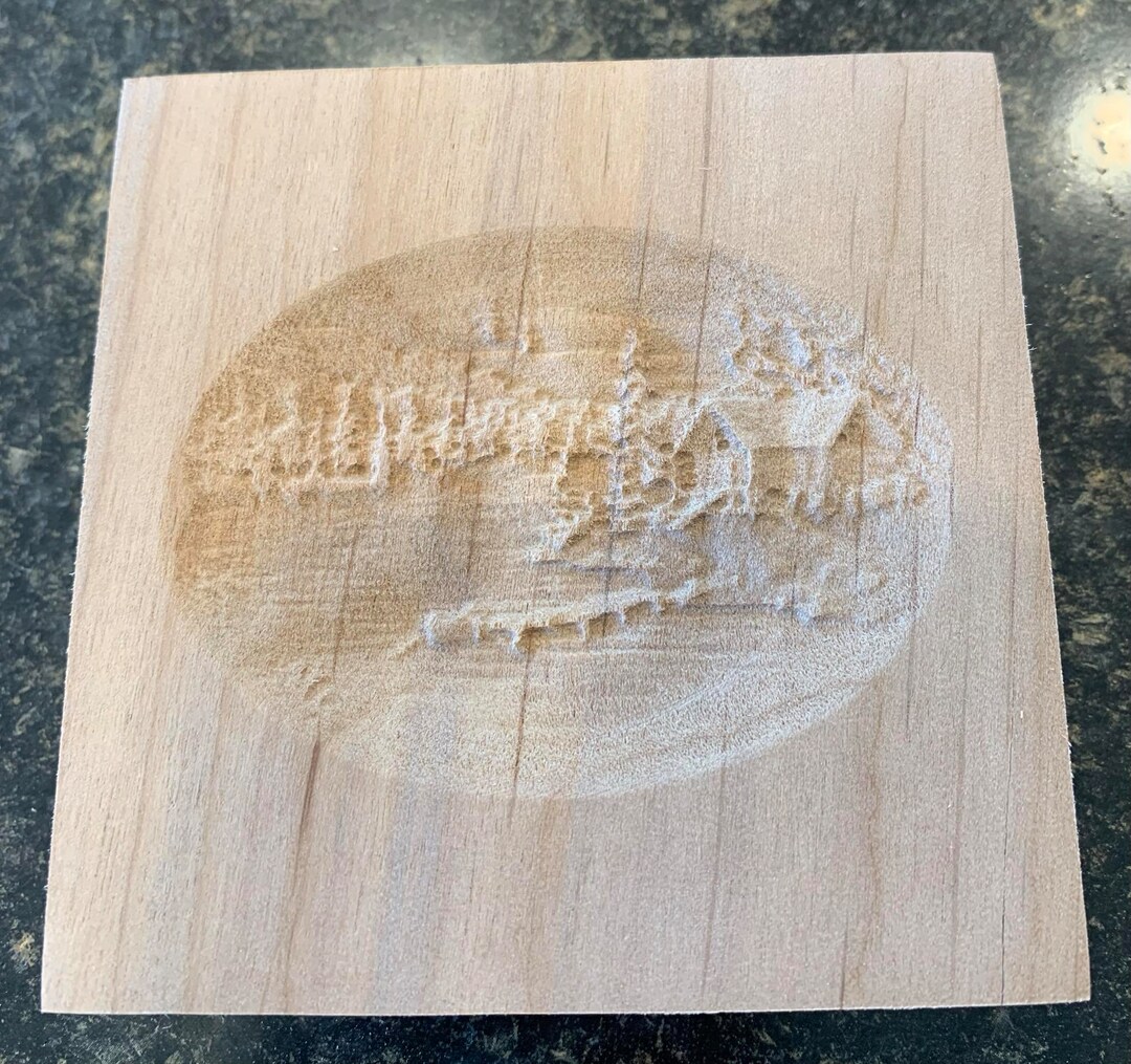 Engraved Lakeside Scene 1 Wood Trim Block: Home Improvement Rosette - Etsy