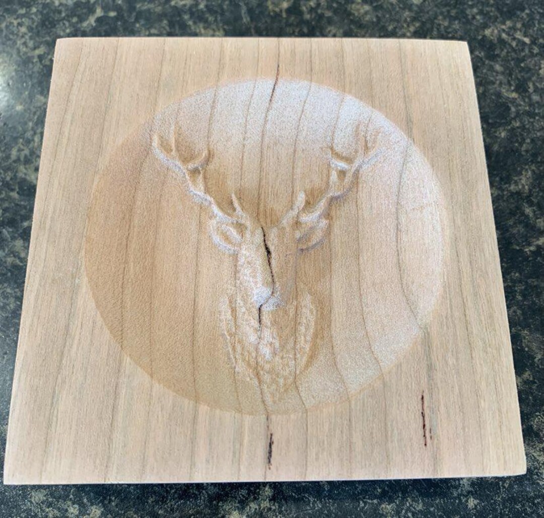 Deer Stag Head Wildlife Engraving Trim Wood, Corner Trim Block, Door ...