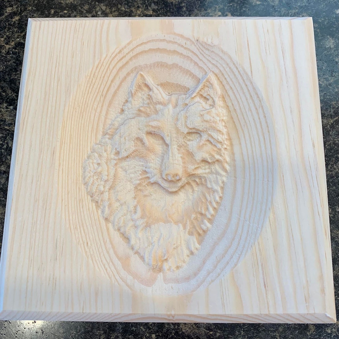 Wolf Head Wildlife Engraving Trim Wood, Corner Trim Block, Door Trim ...