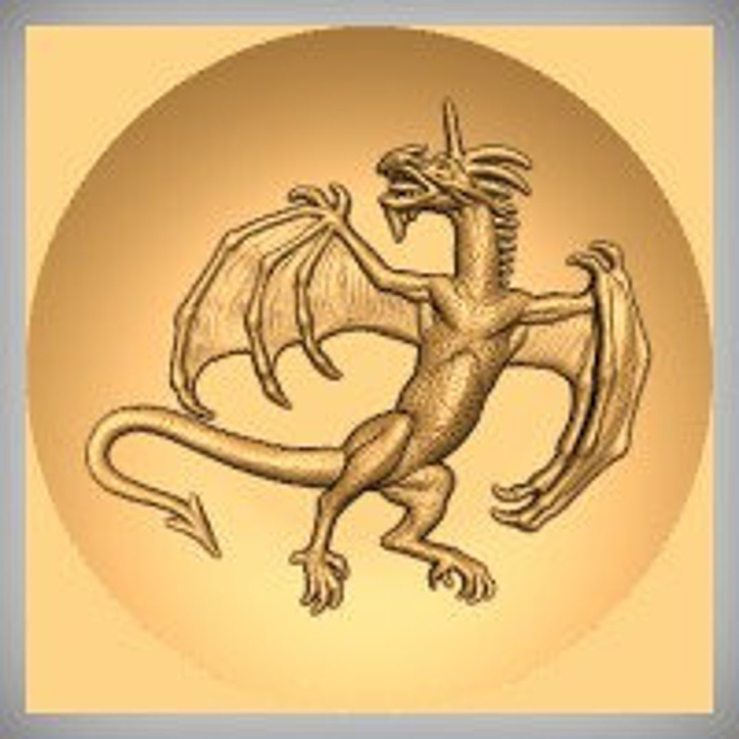 Engraved Dragon Wood Rosette: Gothic Home Decor Trim Block - Etsy