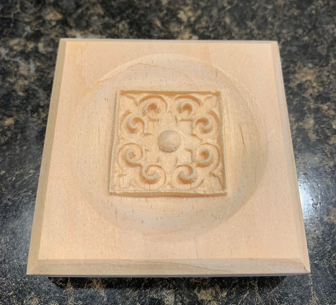 Square Panel 1 Engraving Trim Wood Corner Trim Block, Door Trim Block ...