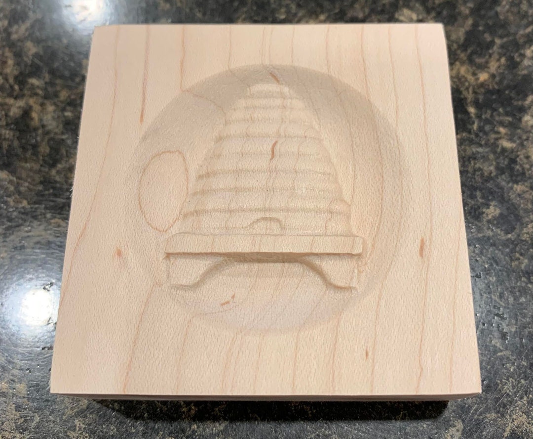 Bee Hive Engraved Wood Block Custom Hardwood Rosette Decorative Trim ...