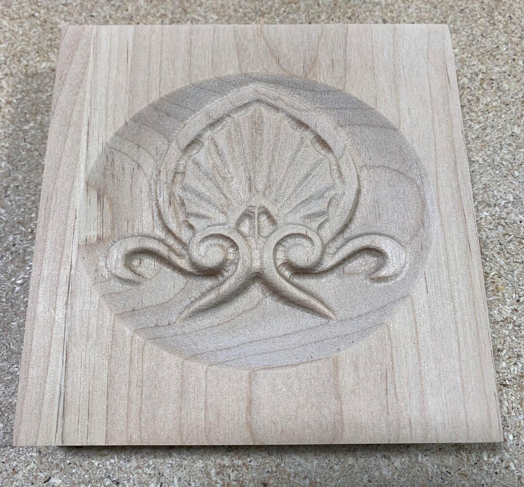 Shell Design 8 Engraving Trim Wood, Corner Trim Block, Door Trim Block ...