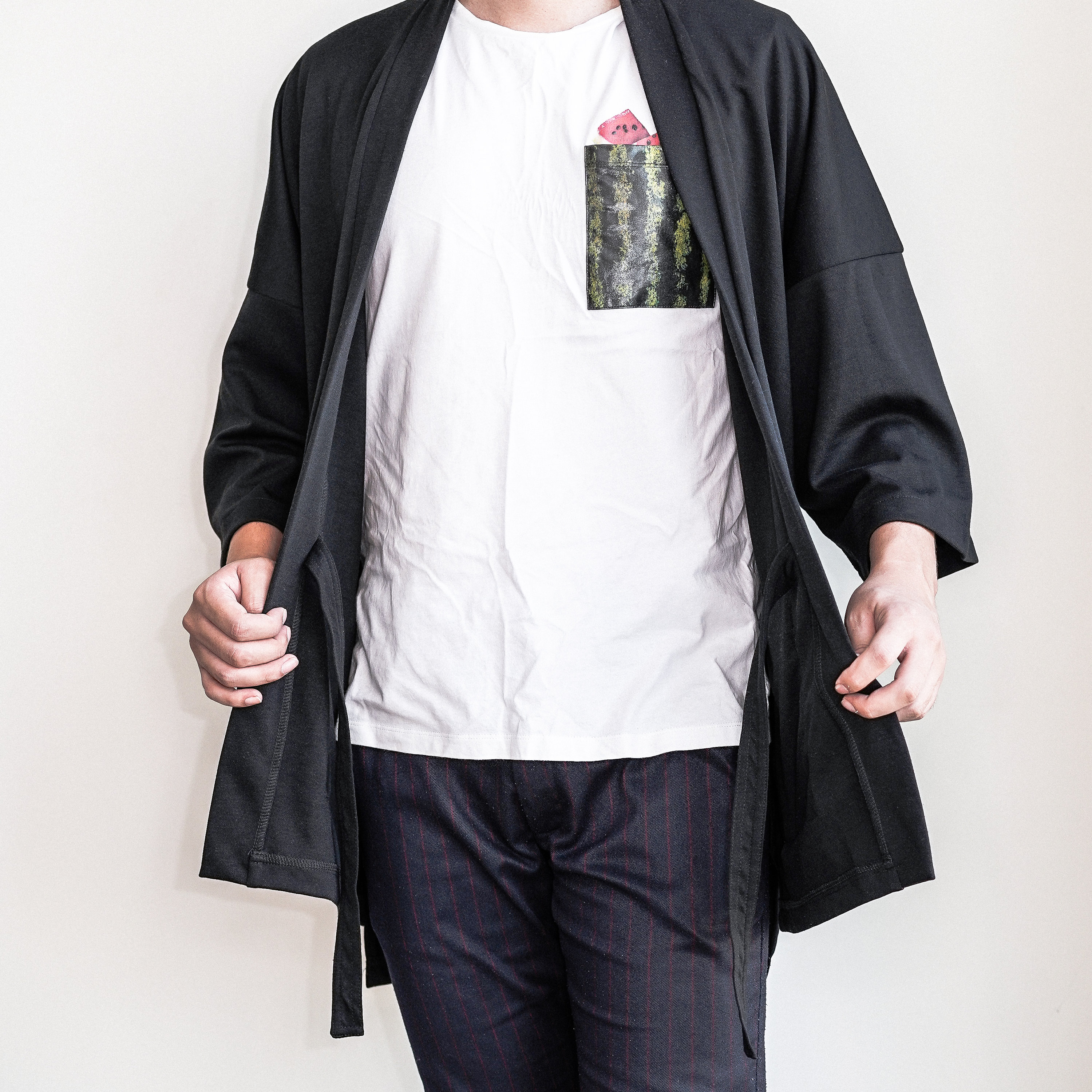 Men's Black Cargo Noragi With Belts Long Japan Kimono | Etsy