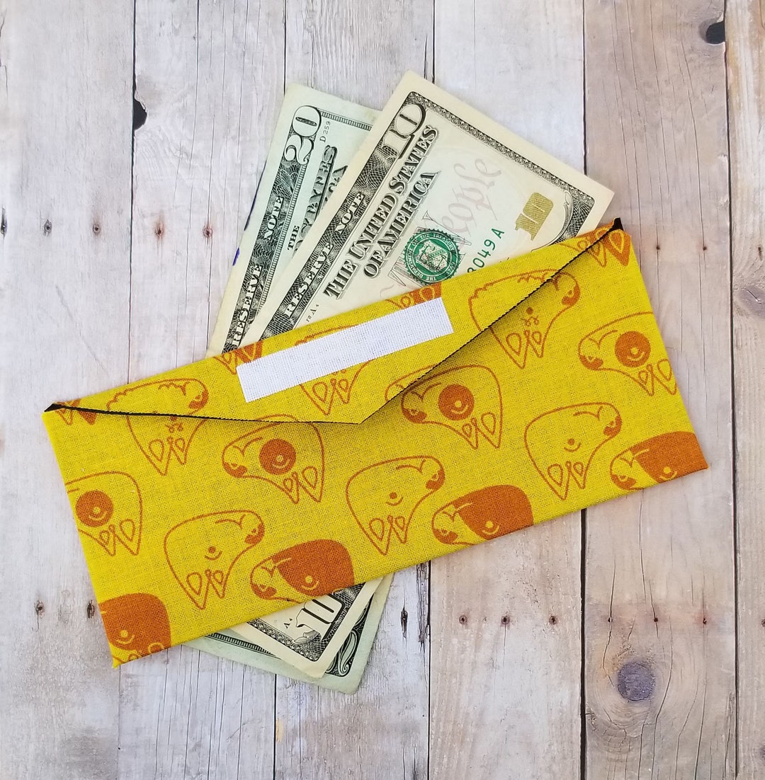 Yellow Dog Print Fabric Cash Envelope With Money Log Sheets - Etsy