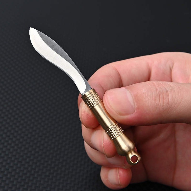 Mini Pirate Machete Knife Stainless Steel Blade and Brass Handle - Etsy