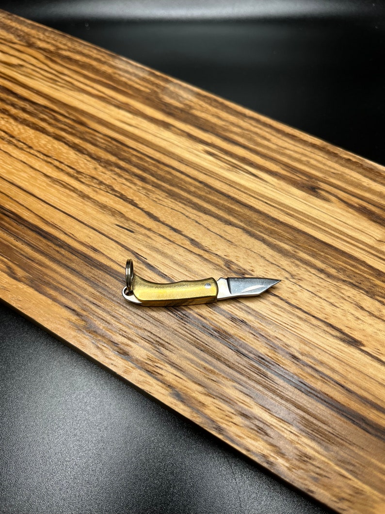 Mini Folding Pocket Knife | Stainless Steel Blade With Brass Handle - Etsy