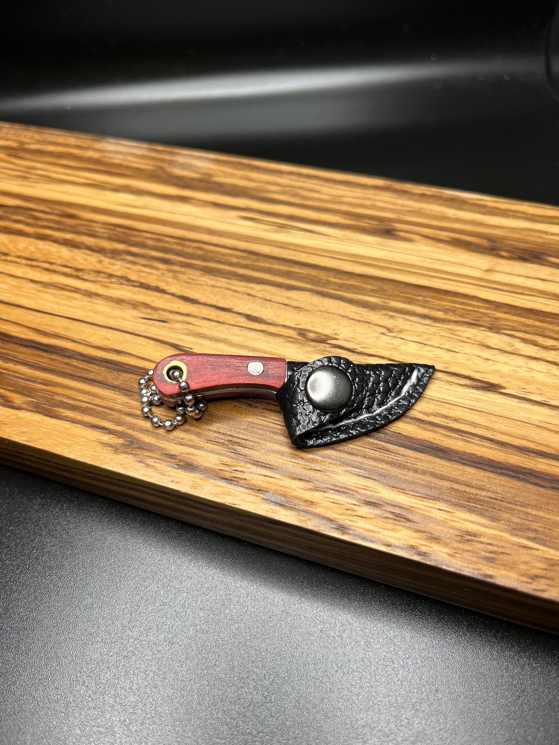 Mini Hunting Knife Stainless Steel With Wood Handle - Etsy