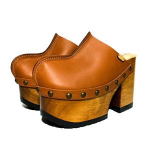 Wooden Clogs 70's Style, Vintage Wooden Heel and Platform. Go Back in ...