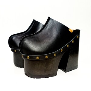 Vintage-inspired Wooden Clogs With Bell-style Heels, Timeless Elegance ...