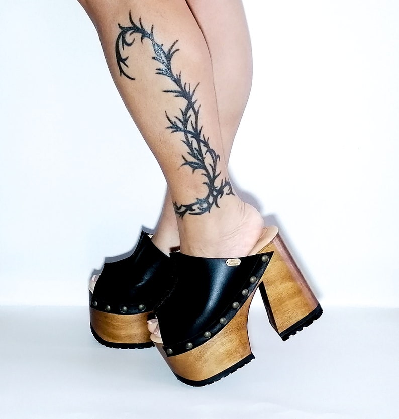 Platform Clog Super High Heel Platform Peep Toe 70s Vintage - Etsy