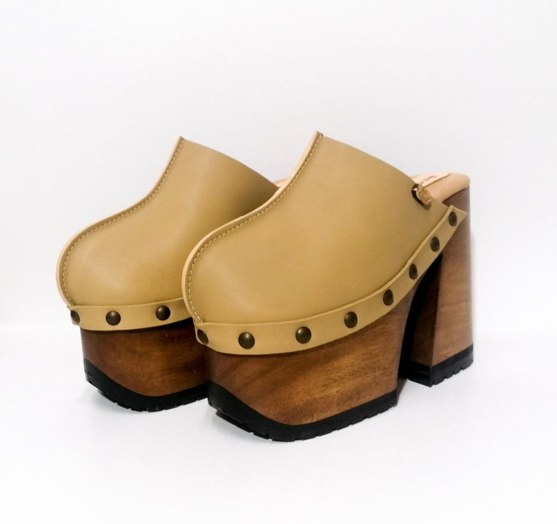 Platform Clog Super High Heel 70s Platform Clogs Platform - Etsy