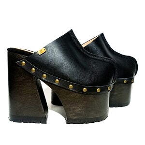 Vintage-inspired Wooden Clogs With Bell-style Heels, Timeless Elegance ...