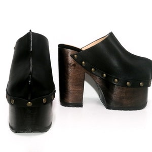 Vintage 70's Style Clogs With Super High Heels, Elevate Your Look With ...