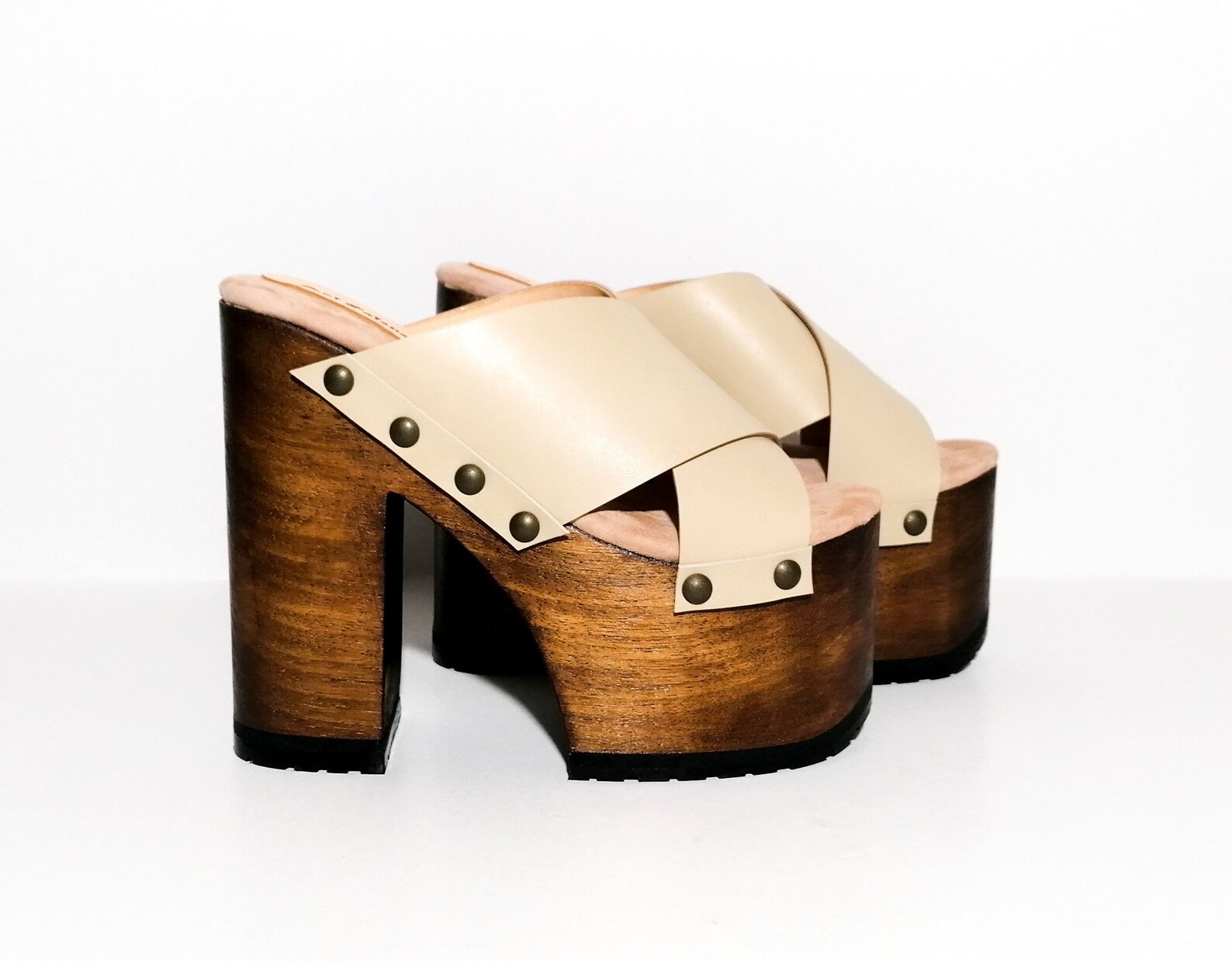 90s Platform Sandals Wooden Clog Platform Sandals Platform | Etsy