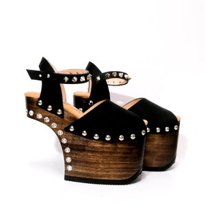 Luxury Swarovski Embellished C-strap Platform Heel Sandals. Platform ...