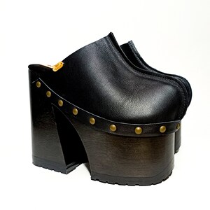 Vintage-inspired Wooden Clogs With Bell-style Heels, Timeless Elegance ...