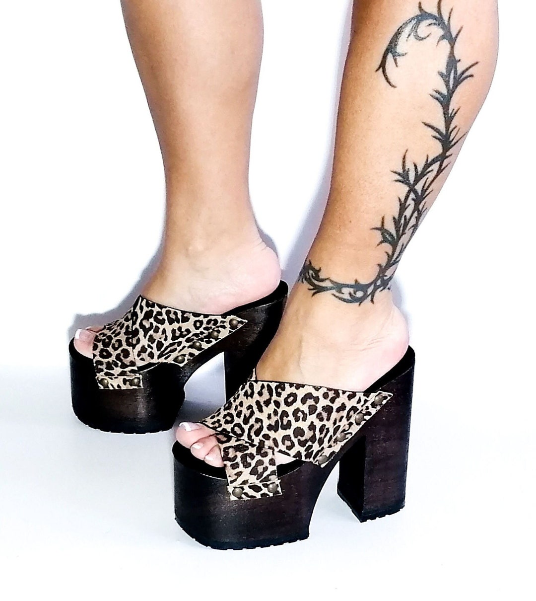 Vintage Vibes: 90s Leather Platform Heels for Trendsetters Platform ...