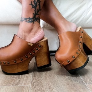 Platform Clog Super High Heel 70s Platform Clogs Platform - Etsy