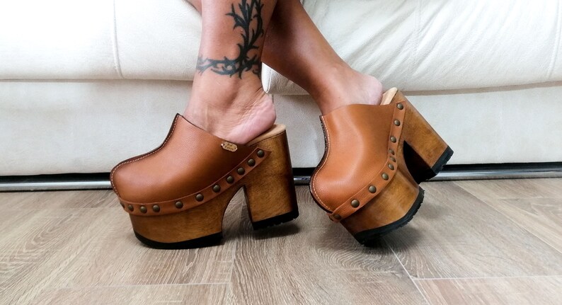 Platform Clog Super High Heel 70s Platform Clogs Platform - Etsy
