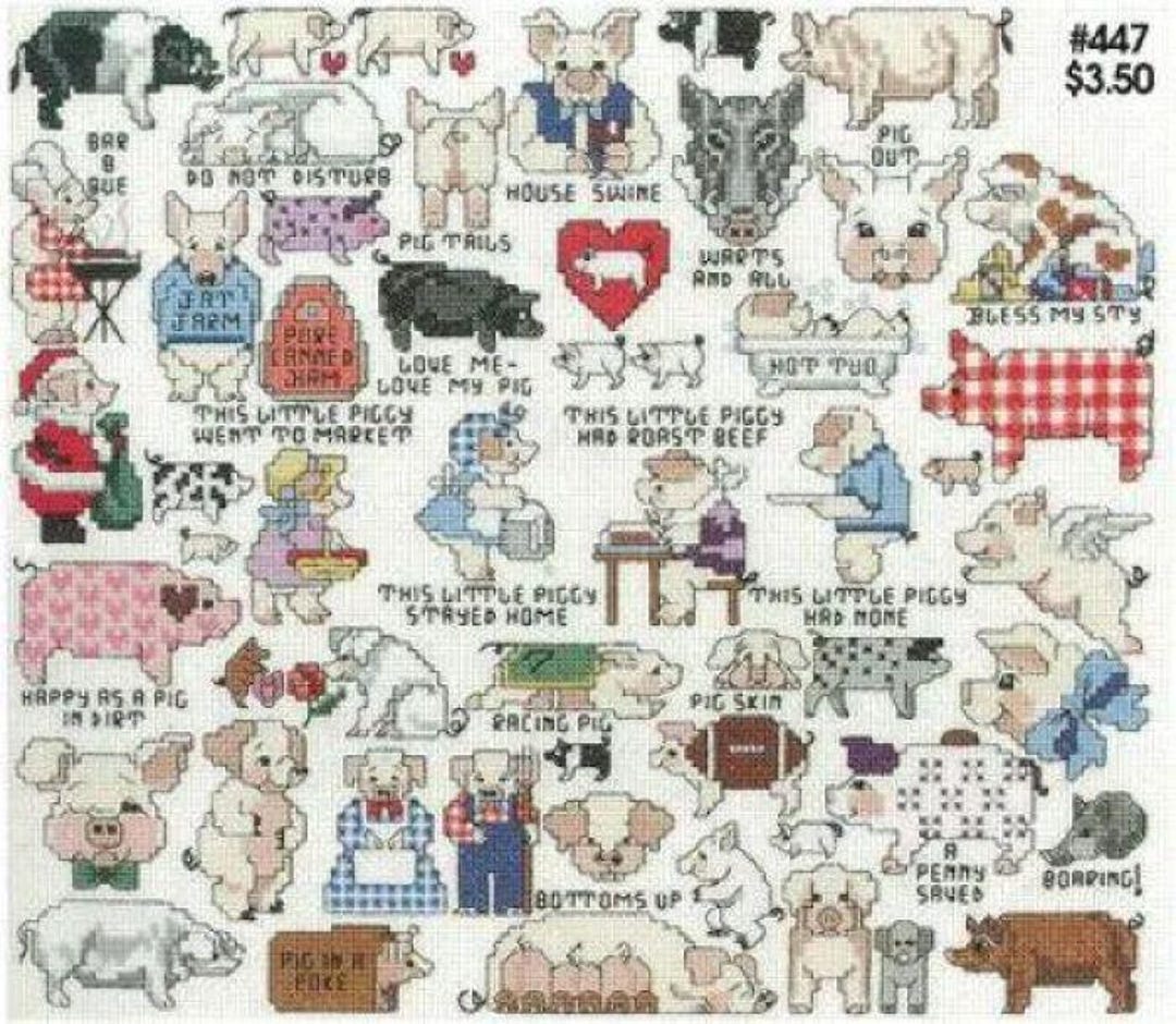 52 Pigs by Jeanette Crews Designs (chart Only With FREE Fabric) - Etsy