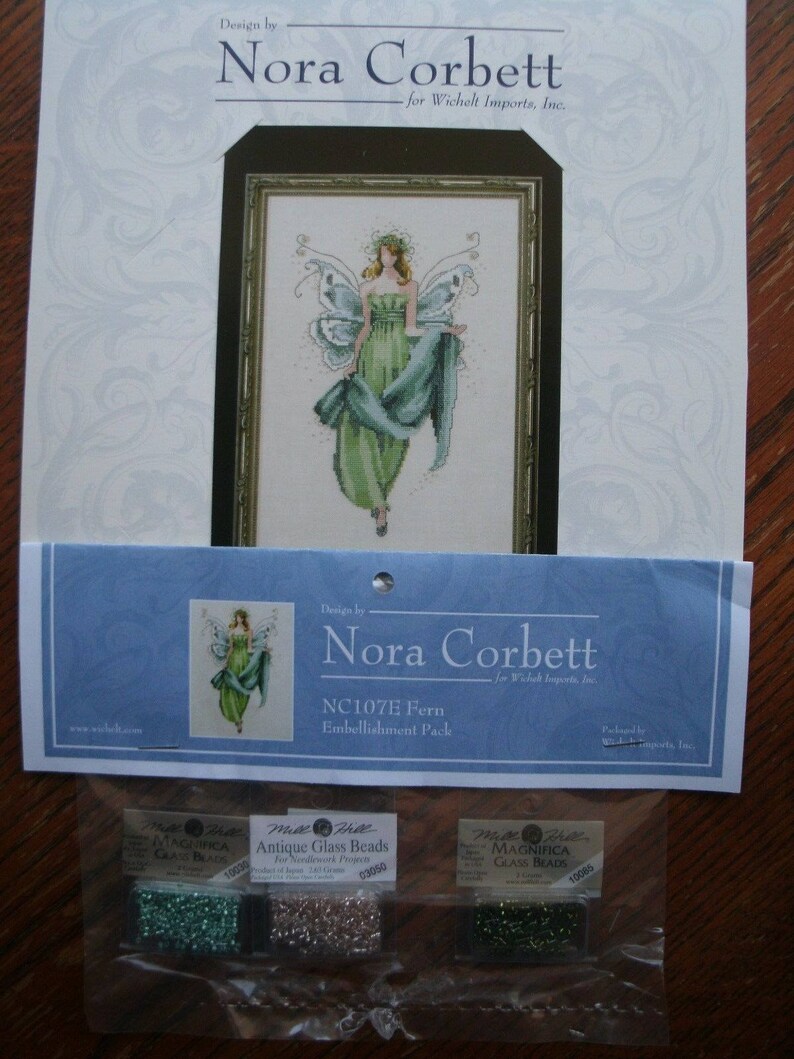 NC107 FERN Cross Stitch Charts With EMBELLISHMENT PACK - Nora Corbett ...