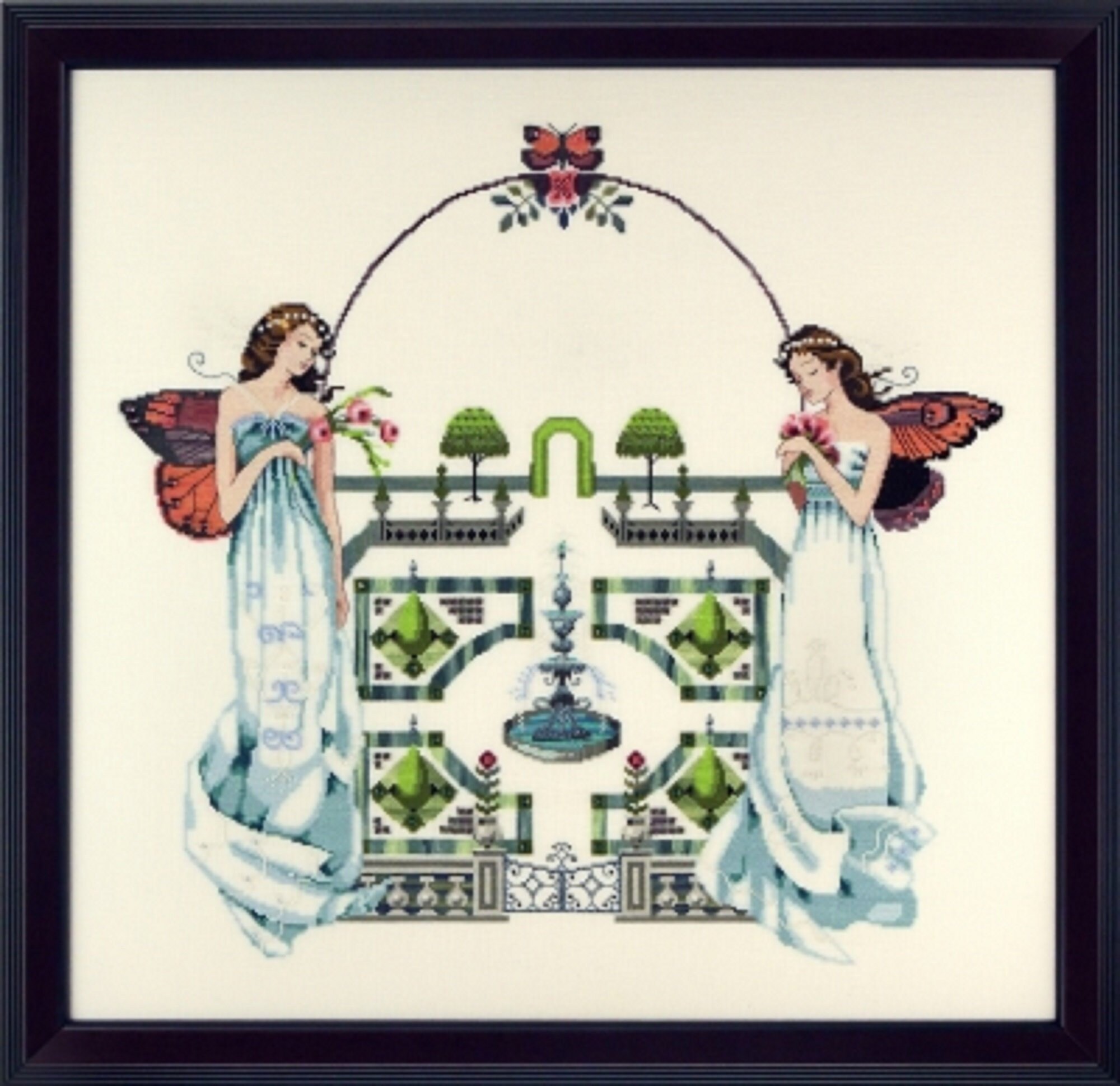MD110 "spring Topiary Garden" Mirabilia Chart With Embellishment and ...