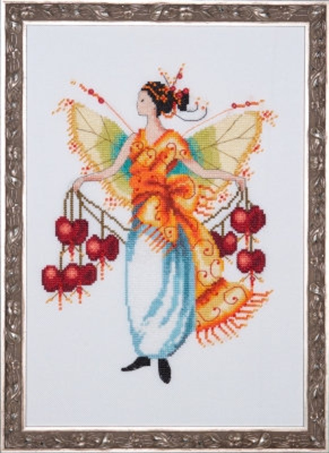 NC230 BLEEDING HEART Cross Stitch Charts With Embellishment Pack - Nora ...