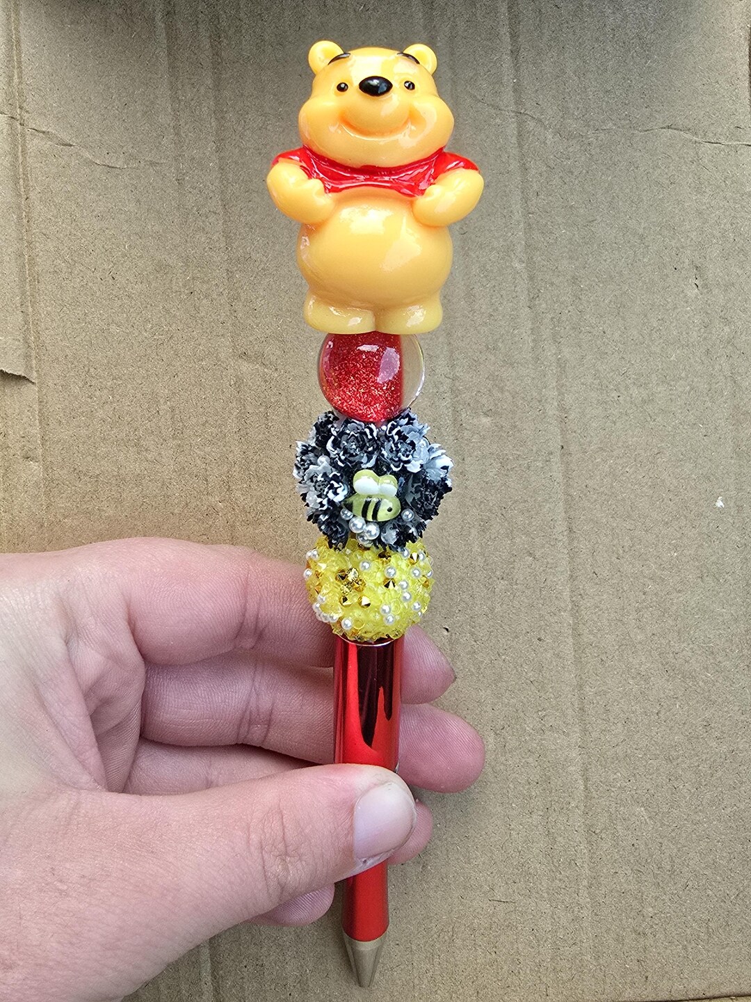 Winnie the Pooh Beaded Focal Pen - Etsy