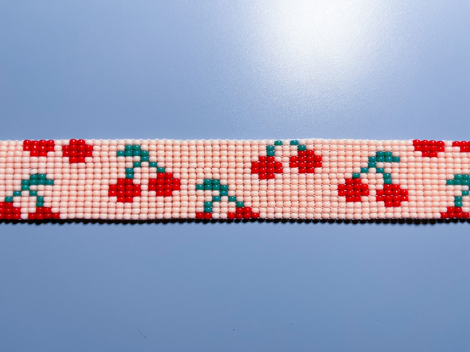 Cherry Seed Bead Loom Bracelet - Etsy