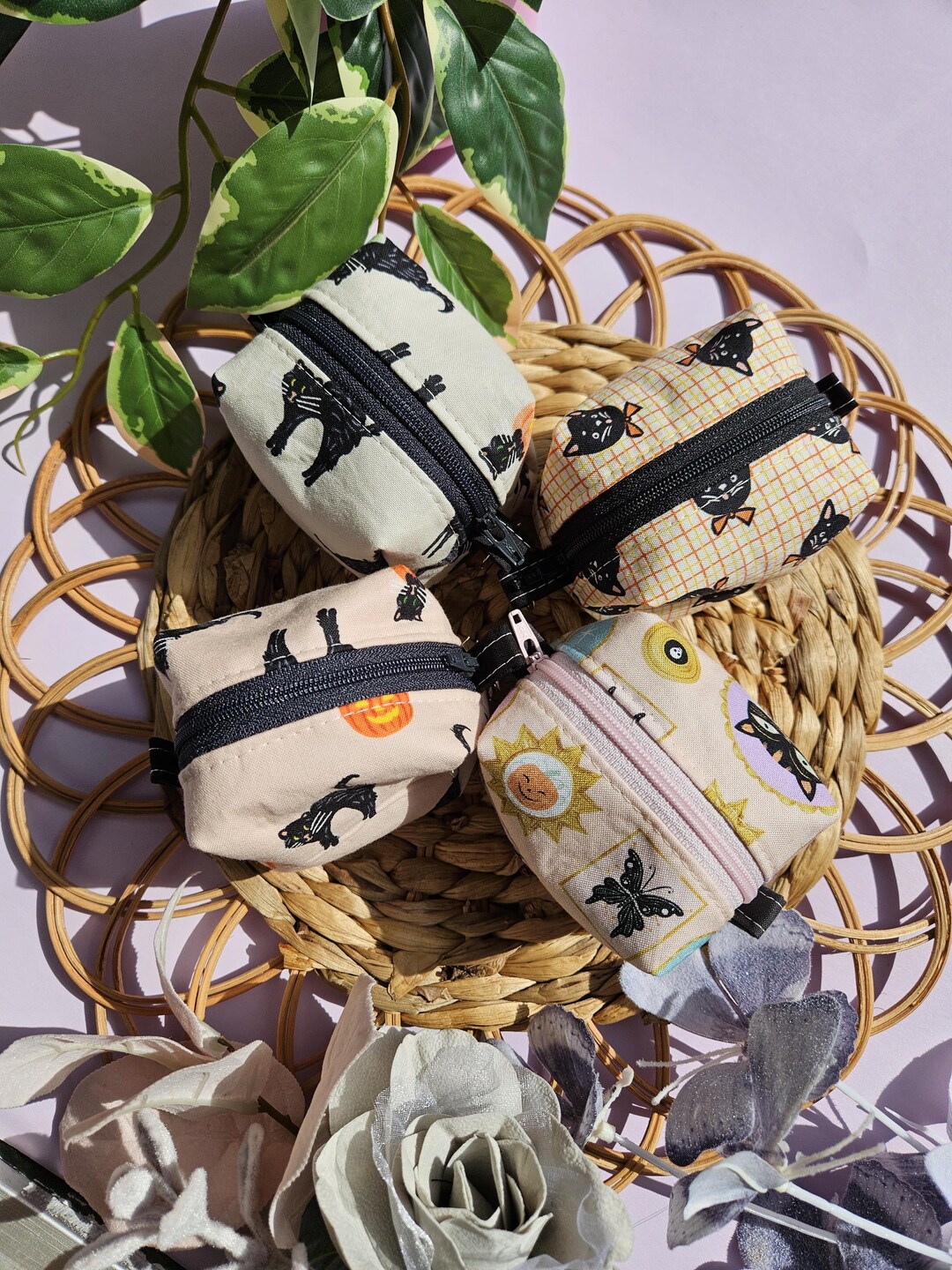 Bitty Bitsy Box | Mini Boxy Zipper Pouch | Keychain Pouch | Kitty | Halloween - Etsy