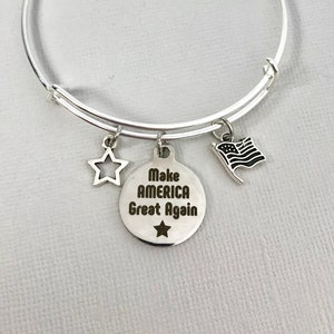 Trump 2020 MAGA Patriotic Jewelry Make America Great Again Bracelet ...