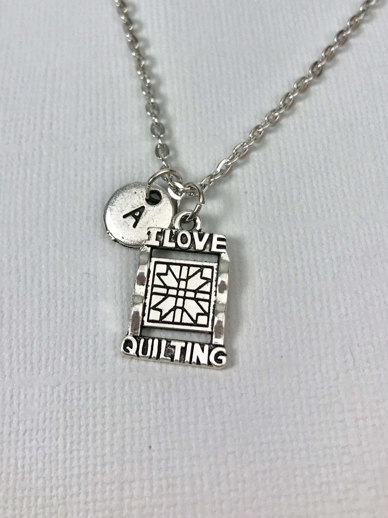 Quilting Necklace Quilter Jewelry Quilting Charm - Etsy