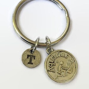 Aquarius Keychain Astrology Jewelry Aquarius Zodiac - Etsy