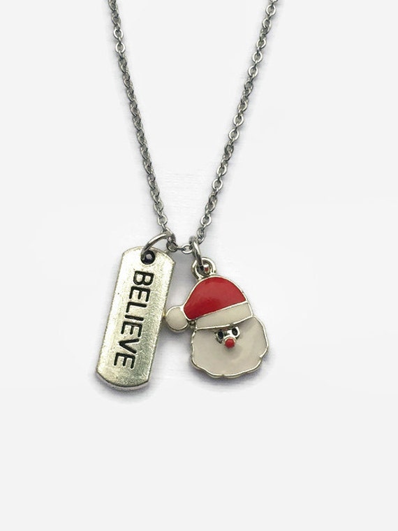 Christmas Necklace Stocking Stuffer Santa Claus Jewelry | Etsy