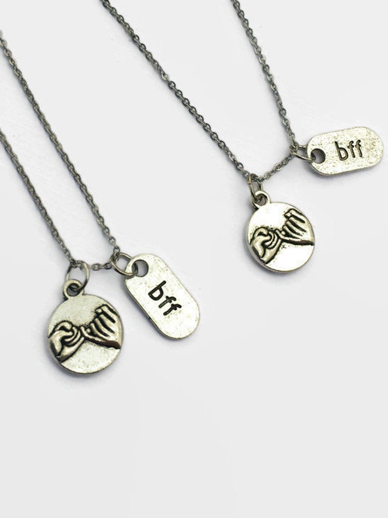 Bff Necklace Pinky Promise Pinky Swear Best Friend Etsy