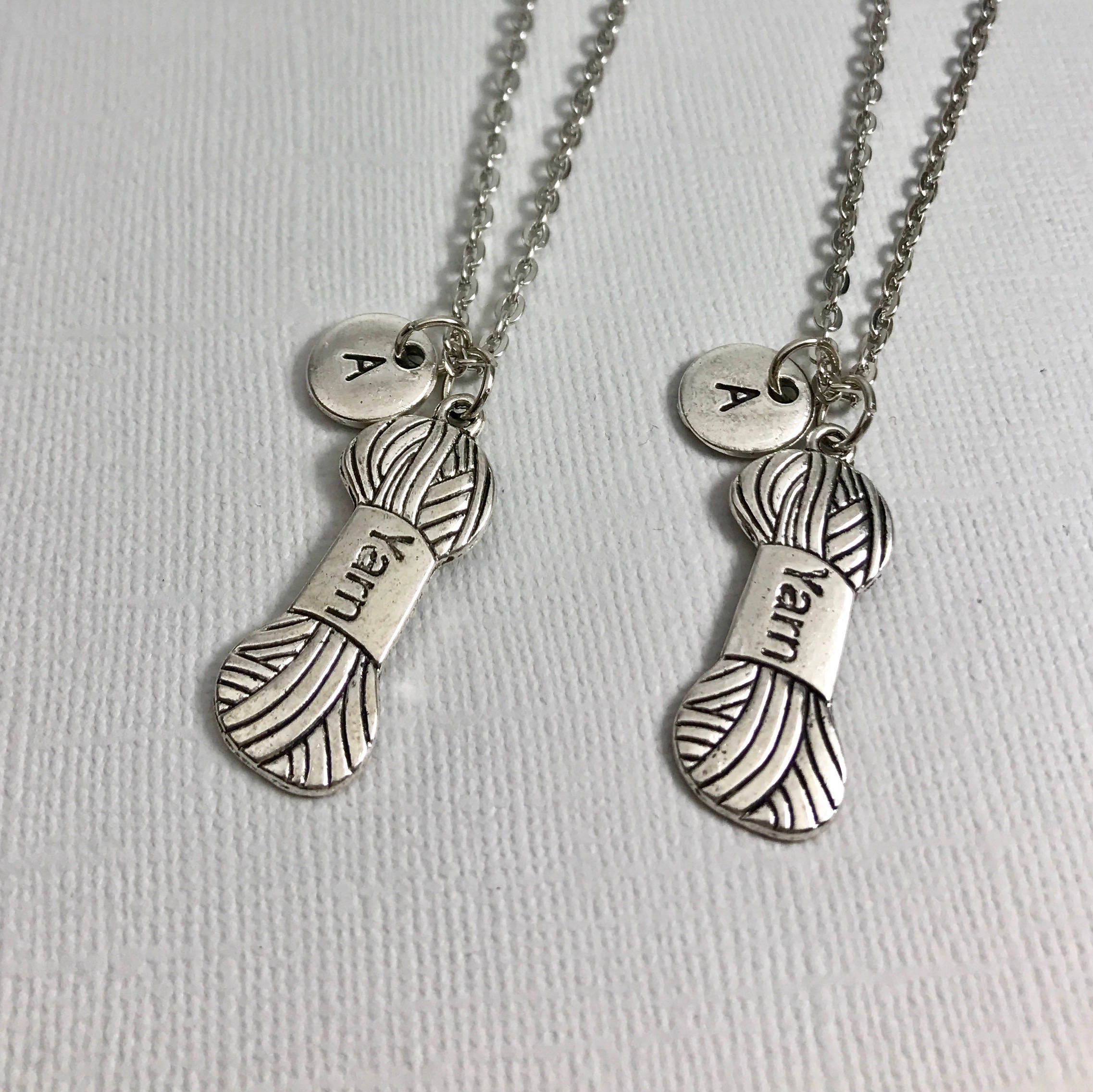 Best Friend Necklace Yarn Necklace Knitting Jewelry - Etsy