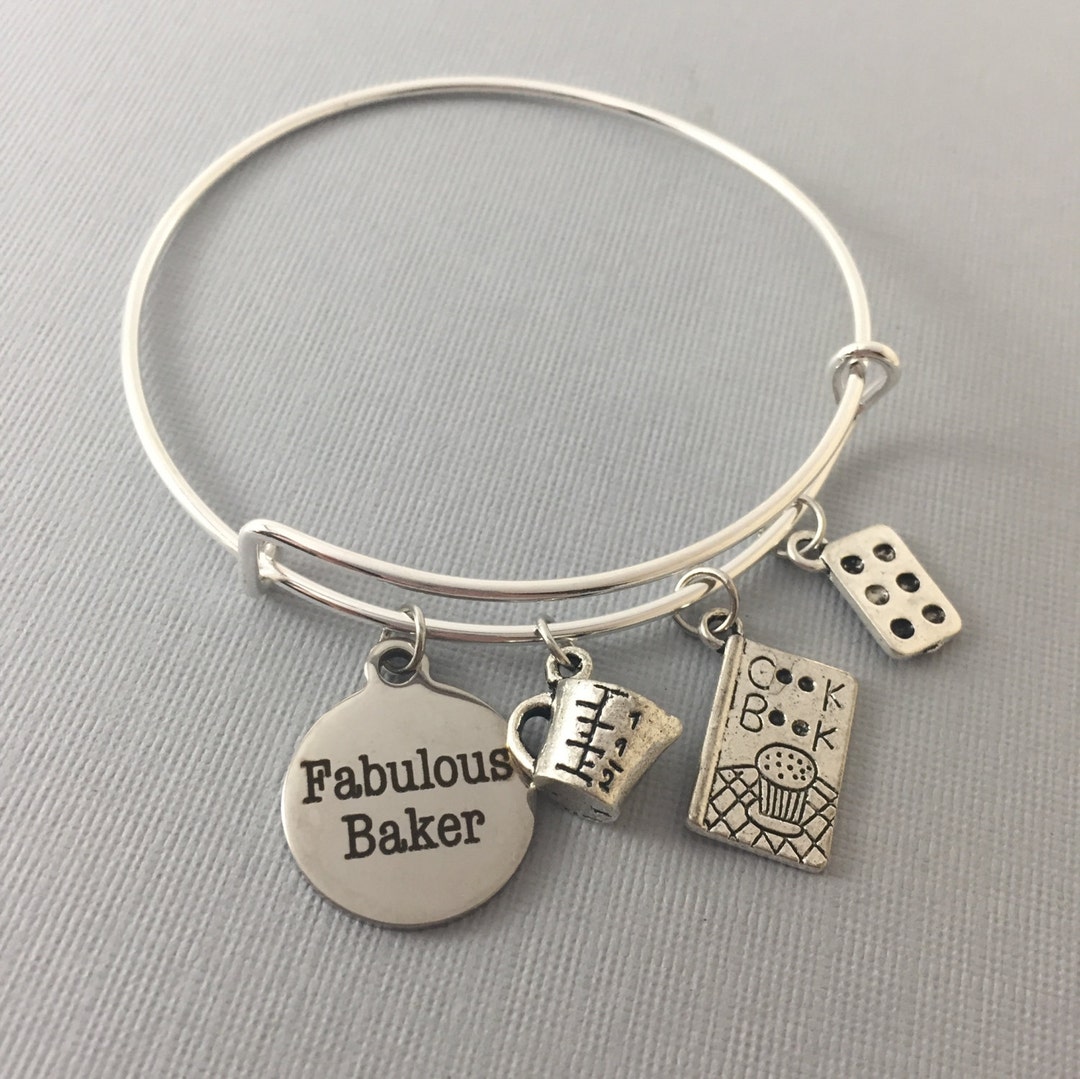 Baker - Baker Gift - Baking Gift - Charm Bracelet - Bangle Bracelet ...