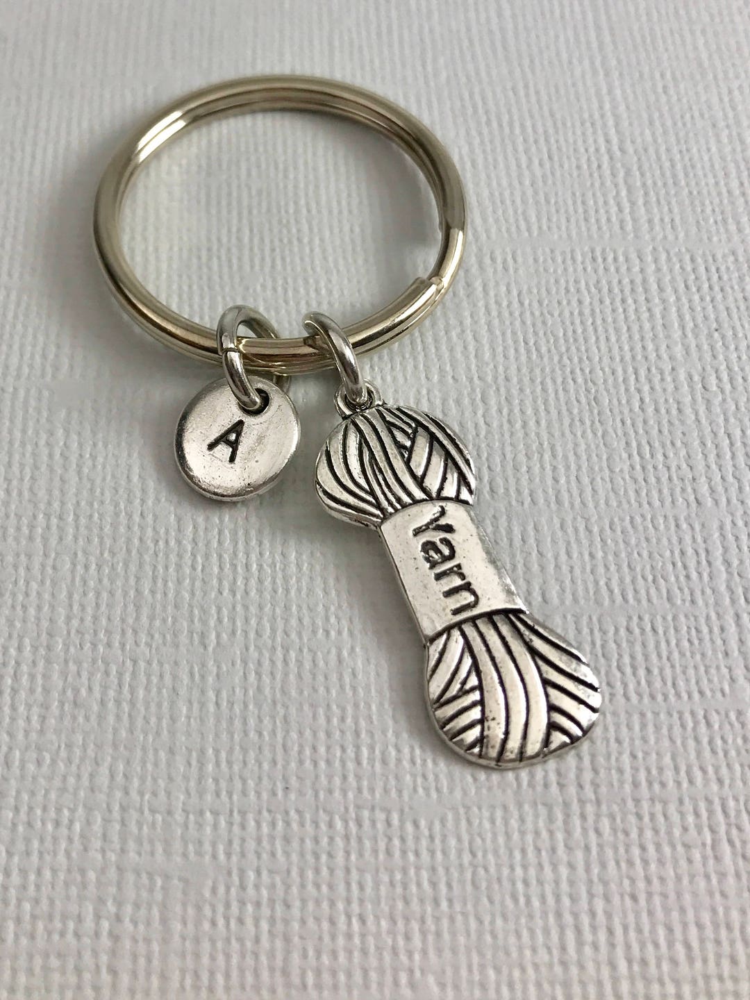 Yarn Keychain Gift for Knitter Knitting Charm Knit Personalized ...