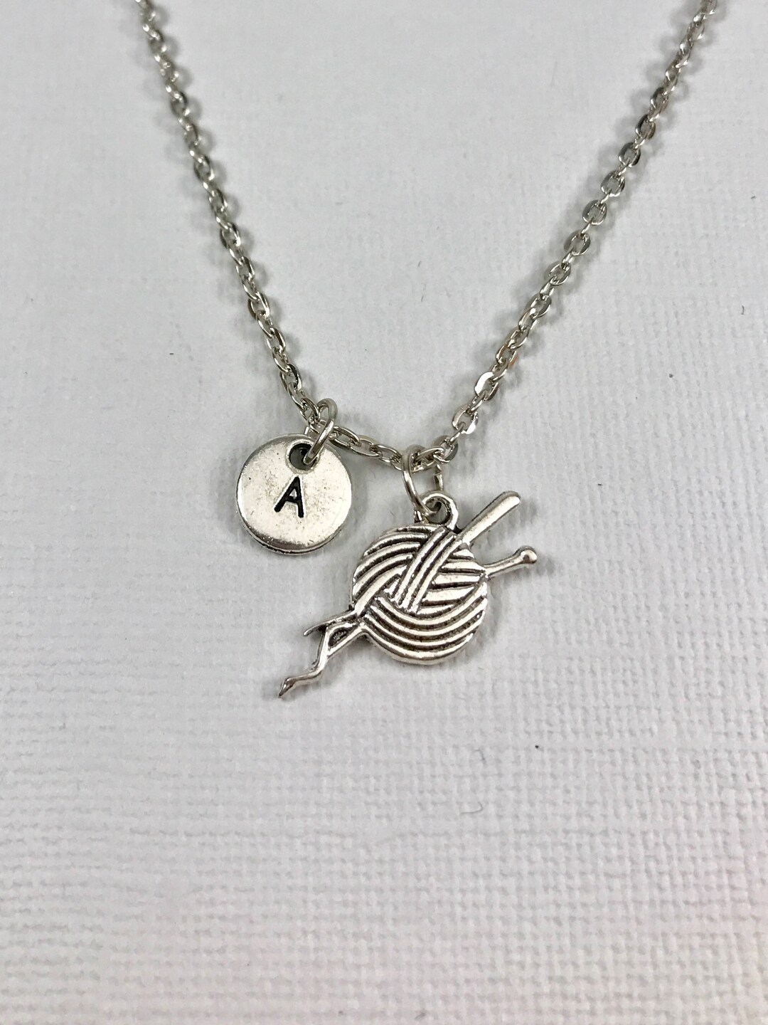 Knitting Necklace Knitting Jewelry Knitting Charm Personalized Necklace ...