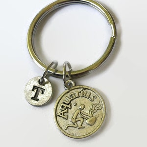 Aquarius Keychain Astrology Jewelry Aquarius Zodiac - Etsy