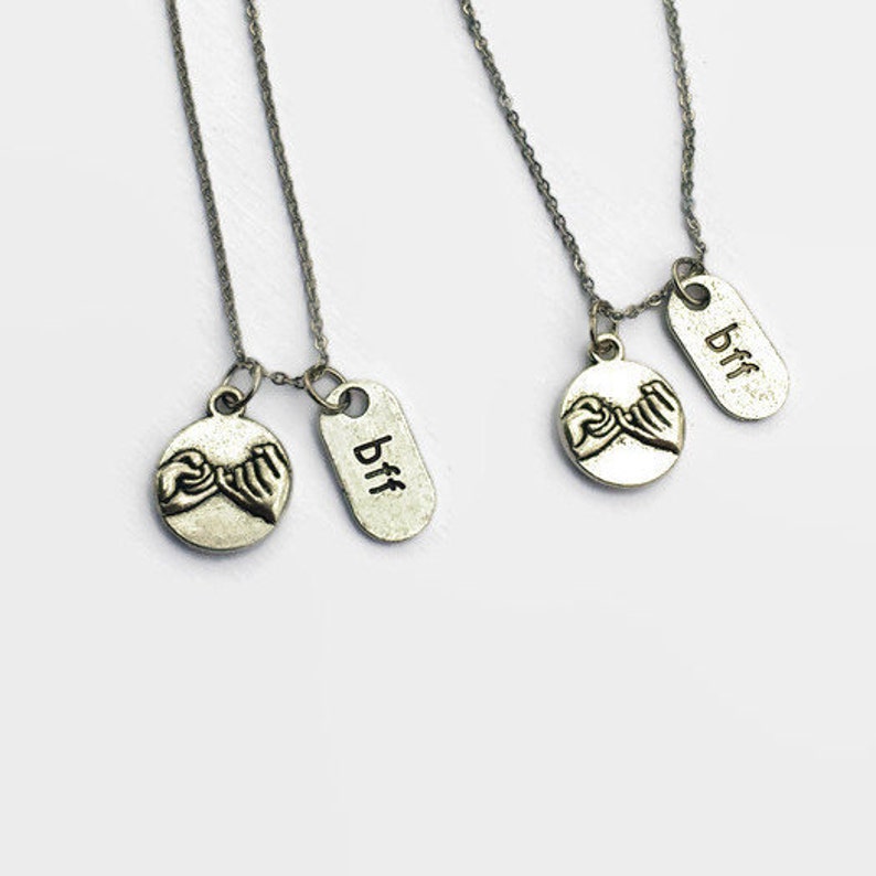 Bff Necklace Pinky Promise Pinky Swear Best Friend Etsy