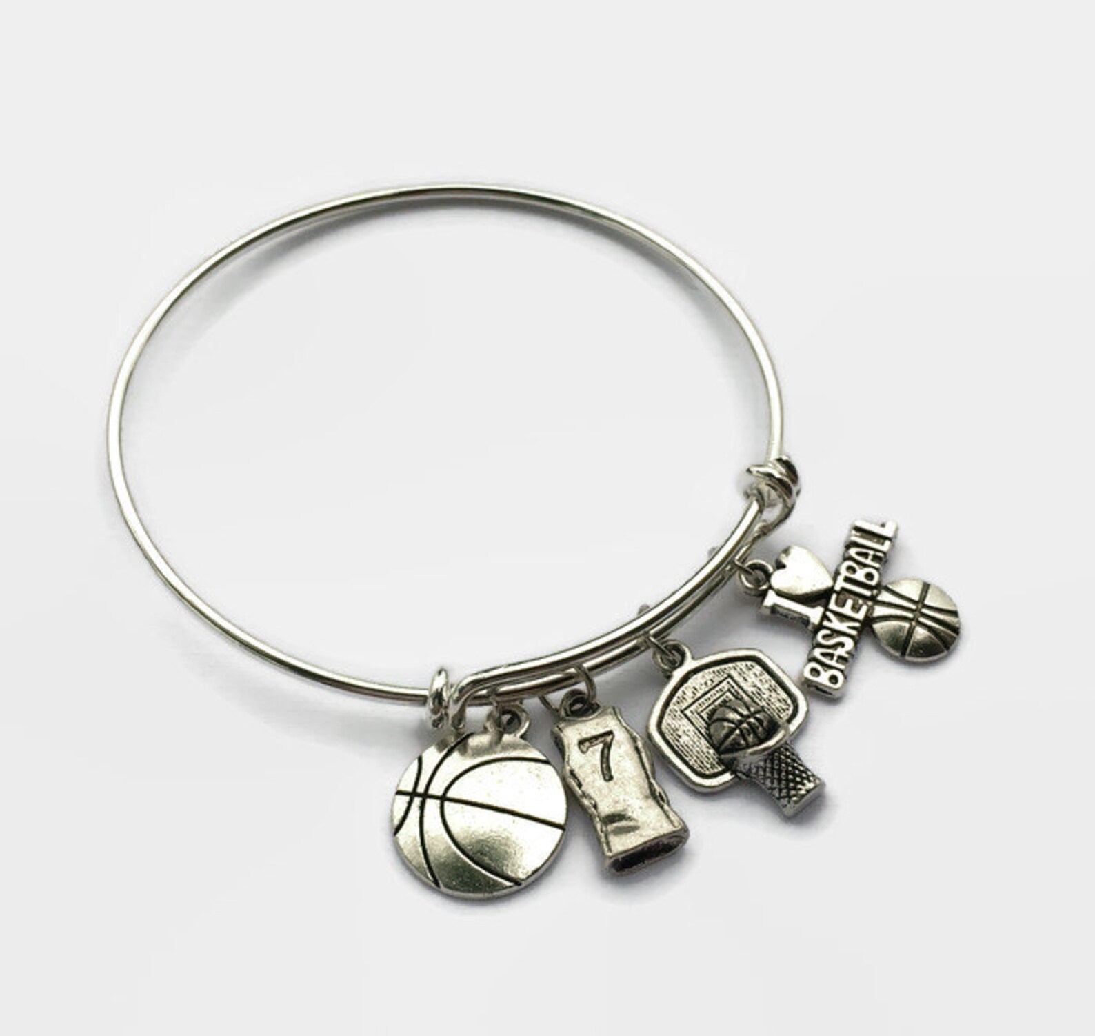 Basketball Basketball Charm Bracelet Basketball Player - Etsy