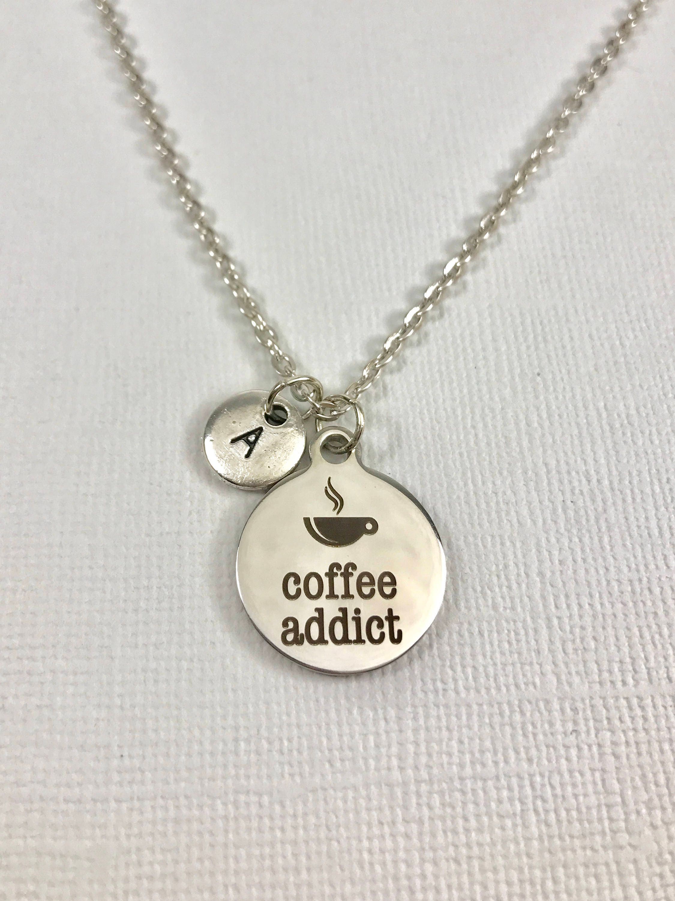 Coffee Necklace Coffee Jewelry Coffee Charm Personalized - Etsy