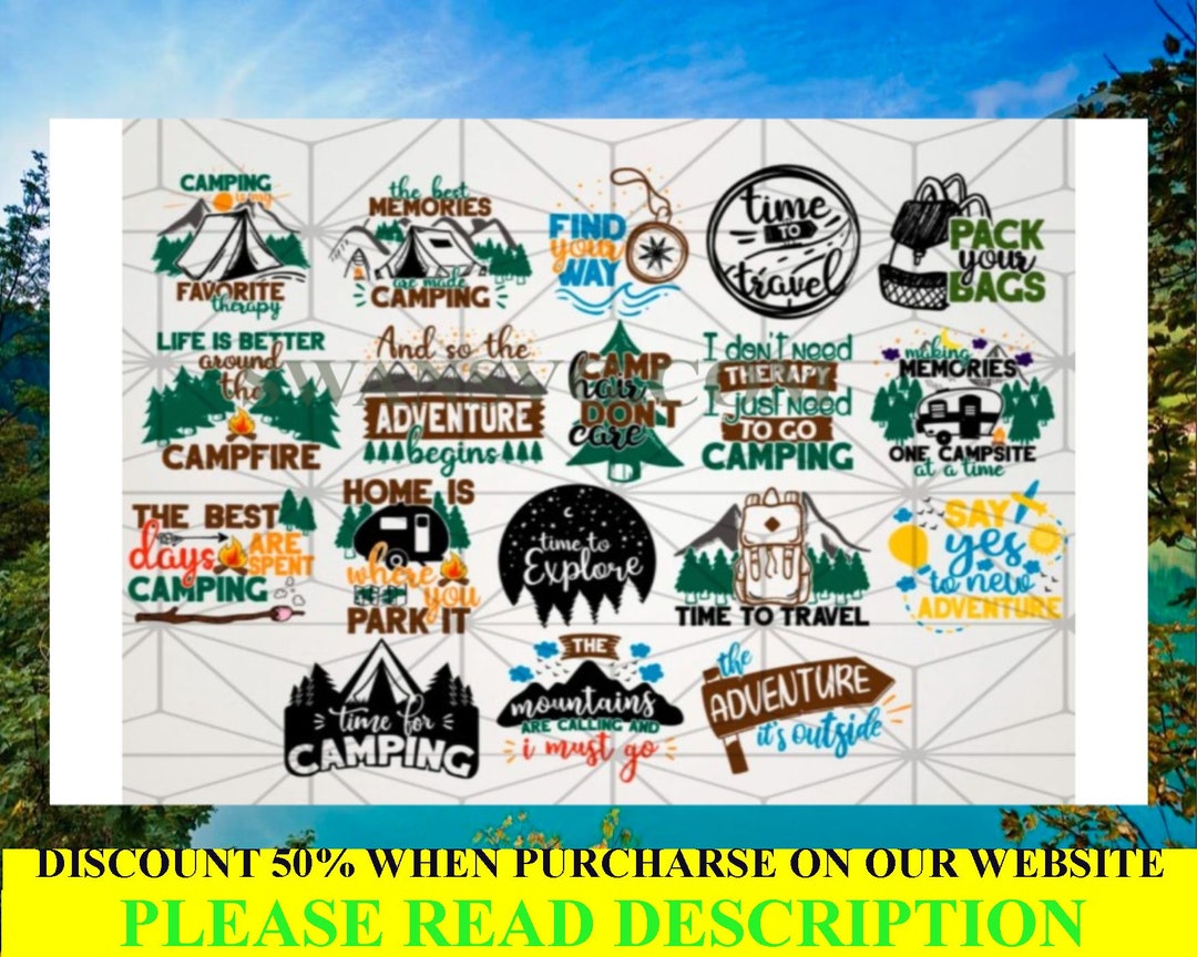Camping Mega Bundle Svg, Happy Camper Svg, Camper Bundle, Time to ...