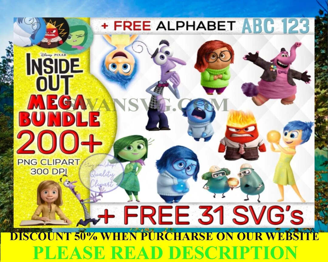 200 Mega Bundle INSIDE OUTSVG, Inside Out SVG, Inside Out Birthday ...