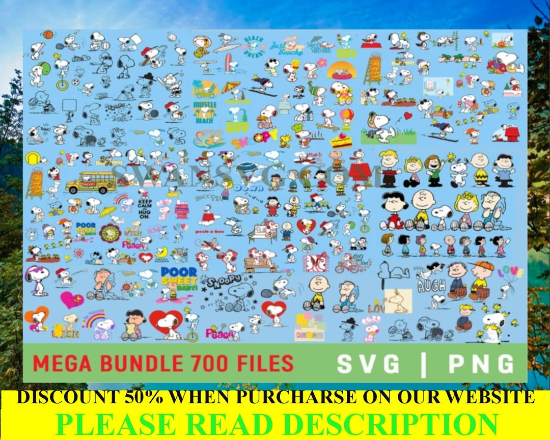700 Snoopy Mega Bundle SVG, Snoopy PNG, Peanuts SVG, Charlie Brown Svg ...