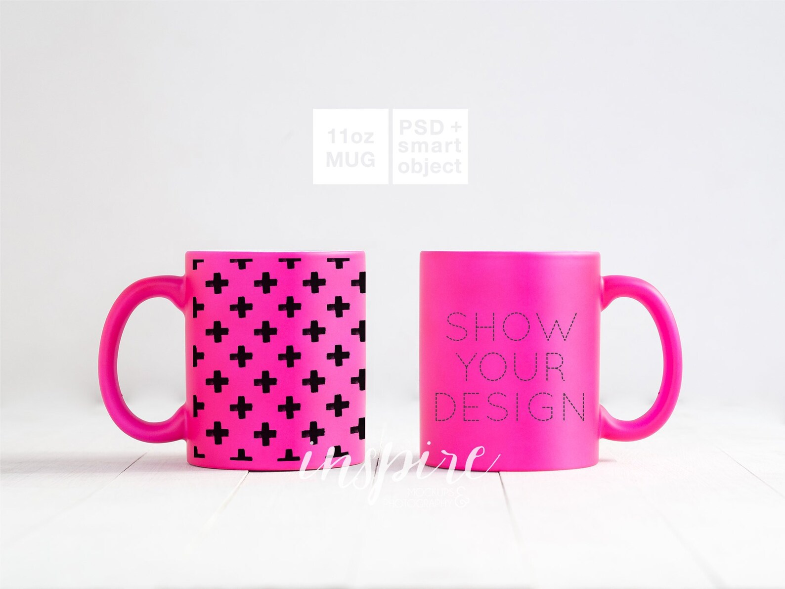 Double Matte Neon Pink 11oz Mug Mockup / PSD Smart Object - Etsy