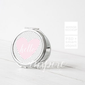 Silver Round Compact Makeup Mirror Mockup for Sublimation - Etsy